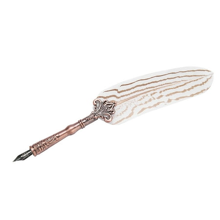 Feather Dip Pen Set With 3 Dip Pen Nips And Exquisite Carved Pattern ...