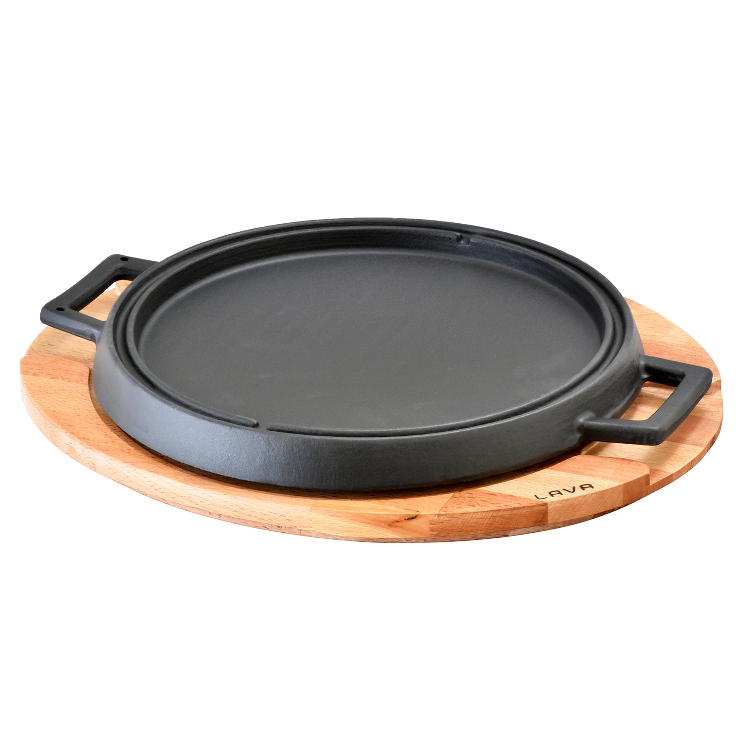 Lava Enameled Cast Iron BBQ Grill Pan 11 inch-Dual Side Round with ...