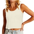 BUIGTTKLOP Crop Tops for Women Casual Sleeveless Shirts Crewneck Tank ...
