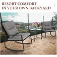 SUNCROWN 3-Piece Outdoor Patio Furniture: Rocking Chairs & Glass Coffee ...
