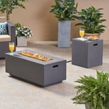 Leo Outdoor 40,000 BTU Rectangular Light Weight Concrete Gas Burning ...