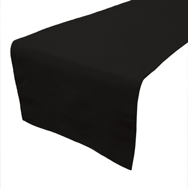 Poplin Table Runner Solid Black - Walmart.com