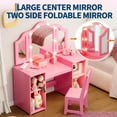 Vanity Set with Chair and Touch Light, Princess Vanity Table with Tri ...