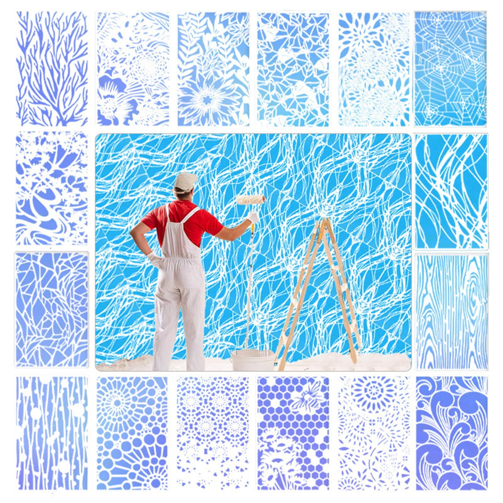 Click here for Kloer Geometric Texture Stencils For Painting - 16... prices