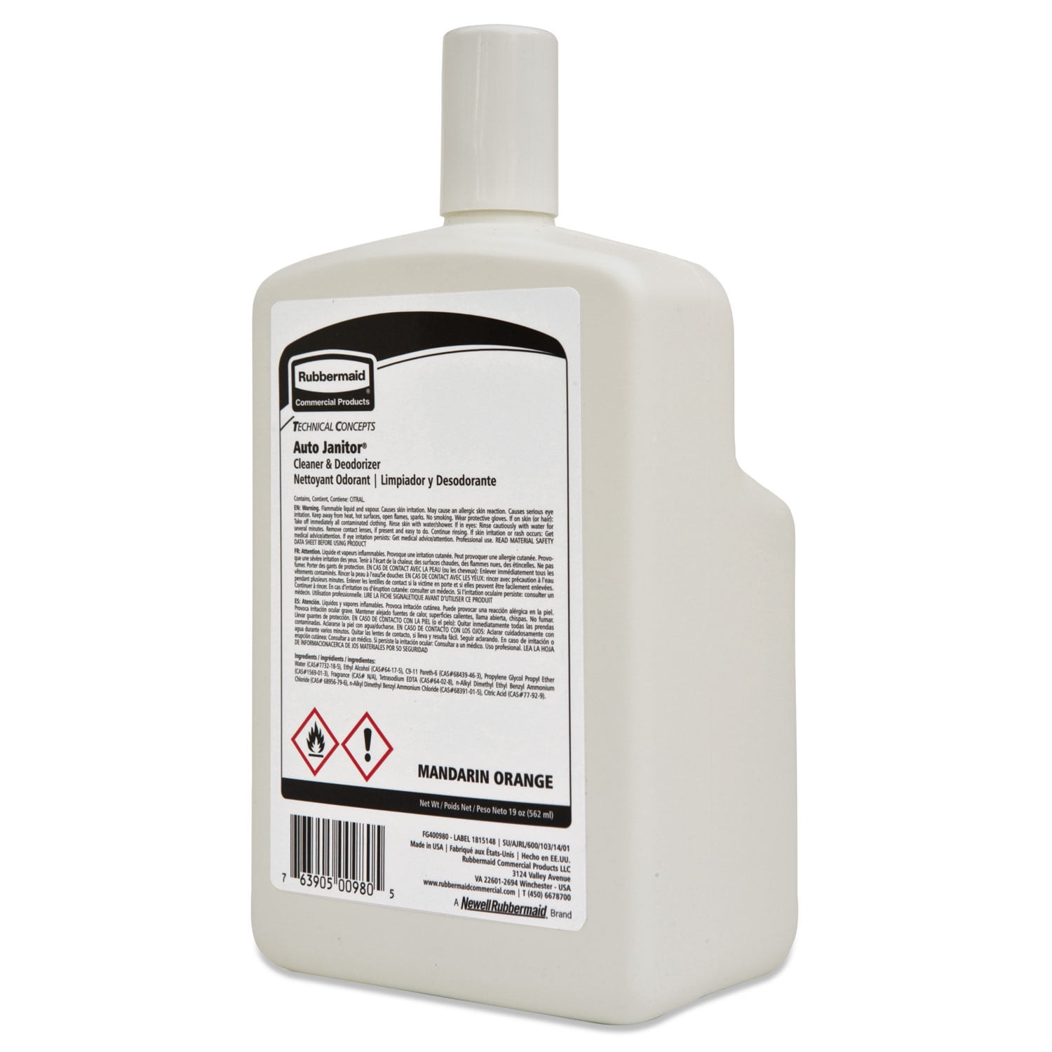 Rubbermaid Commercial Auto Janitor Cleaner & Deodorizer Refill Mandarin ...