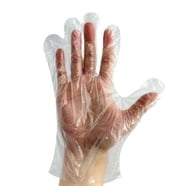 100 PCS Plastic Clear Disposable Gloves Food Cleaning Industrial ...