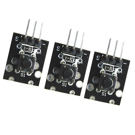 3 Pieces Breakout Board Module Tactile Switch 3 Pin Sensor for Black ...