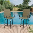 Set of 2 Outdoor Swivel Bar Stools, All-Weather Bar Patio Chairs with ...