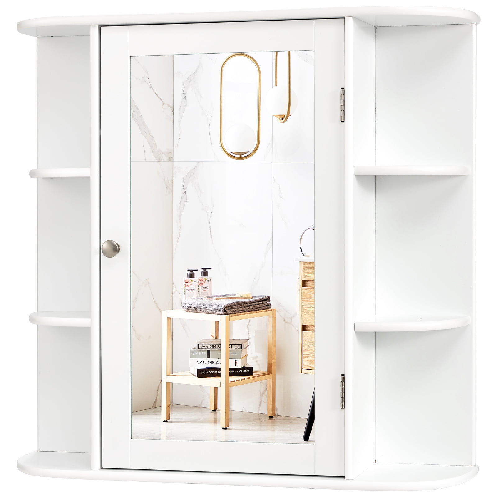 Click here for Patiojoy Wall Mount Storage Cabinet Mirrored Doors... prices