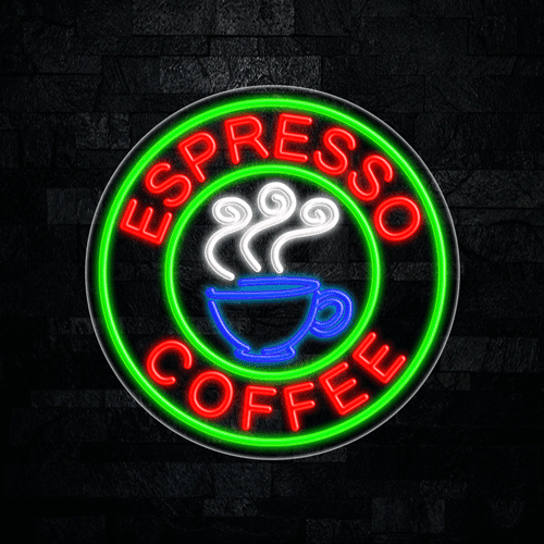 Espresso Coffee LED Neon Sign 26"L x 26"H #31321 - Walmart.com