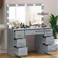 Irontar Vanity Table, Makeup Table with Lighted Mirror, 3 Color ...