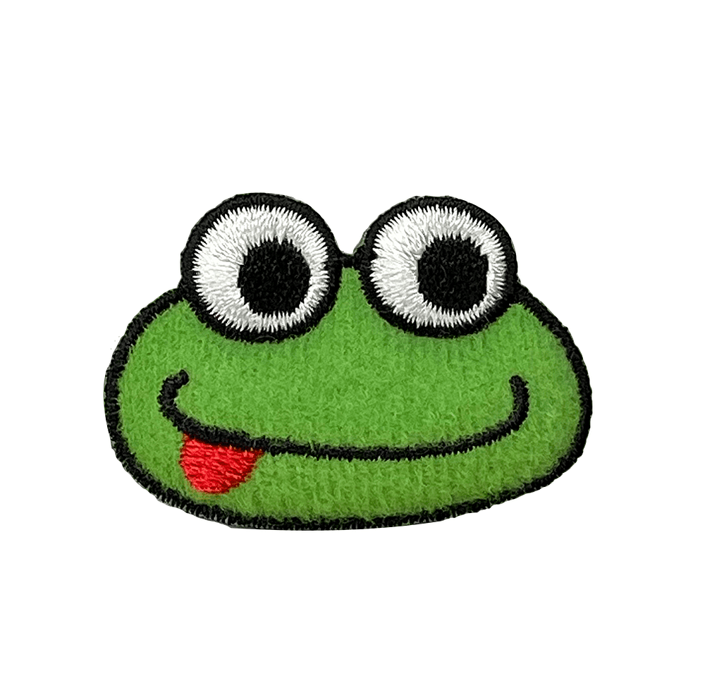 Puffy Green Frog Face, Embroidered & Felt, Iron-on Patch - Walmart.com