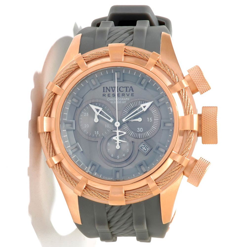 Invicta Men's 11818 Reserve Bolt Sport Grey Dial Grey Rubber Strap Rose ...