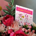3drose, Easter Egg Bunny Rabbit with Flowers on Dots, Pink, Yellow, and ...