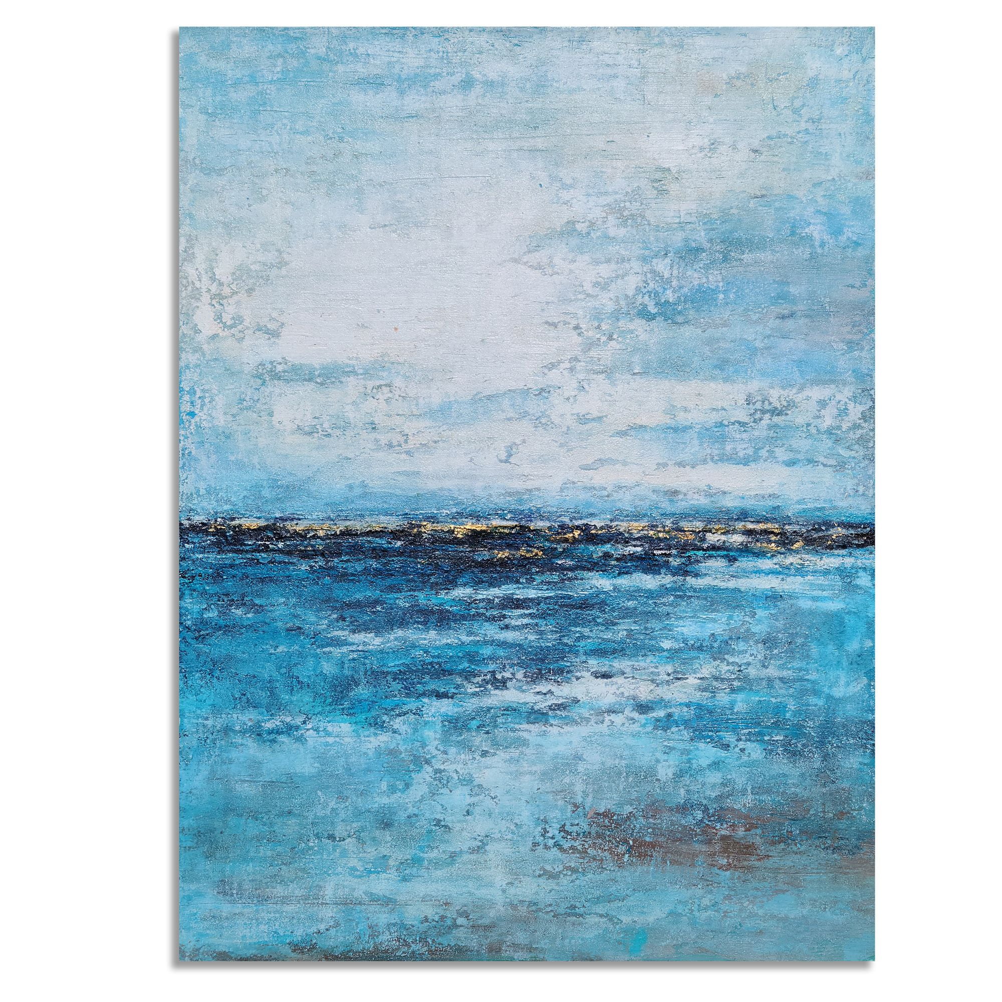 Yihui Arts Modern Abstract Blue Ocean Canvas Wall Art for Bedroom ...