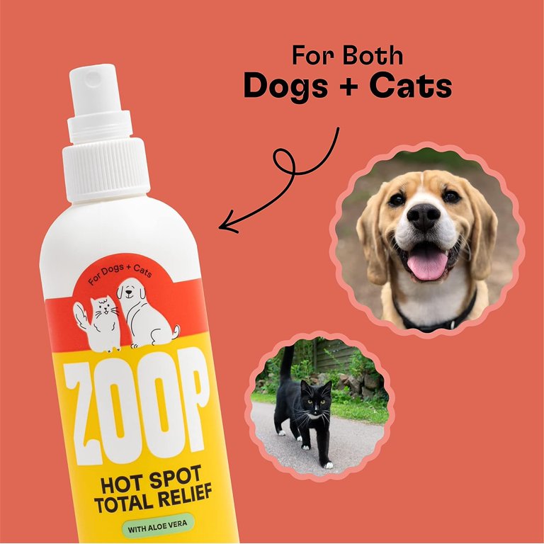 ZOOP Hot Spot Total Relief Natural Cat Dog Anti Itch Spray with Aloe ...