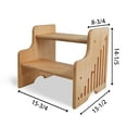 CONSDAN Wooden 2-Tier Step Stool for Adults and Kids, Solid Hardwood ...