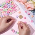 100Pcs Electroplated Opaque Resin Beads Flower AB Color Plated Mixed ...