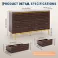 7 Drawers Dresser for Bedroom, 54in Wide Fluted Chest of Drawers ...