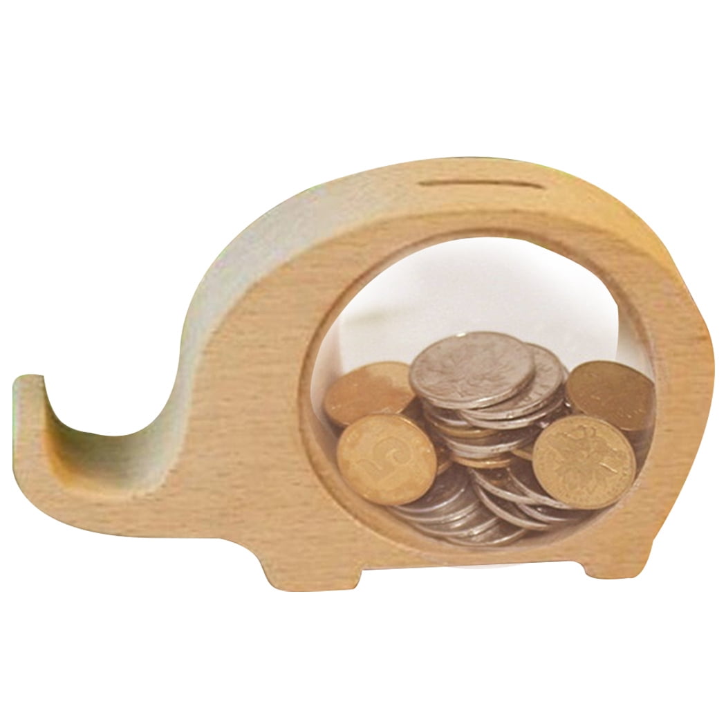 Coofit Coin Bank Creative Wood Animal Shape Coin Saving Box Money ...