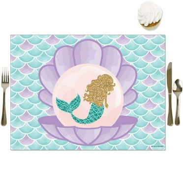 Mermaid Party Supplies Birthday Party Plates Tableware Set Mermaid ...