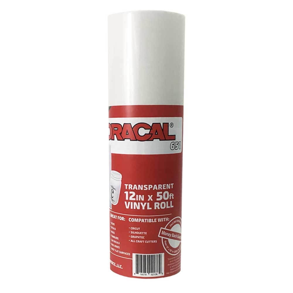 12" x 50ft Roll of Oracal 651 Transparent Craft Vinyl - Adhesive Vinyl ...