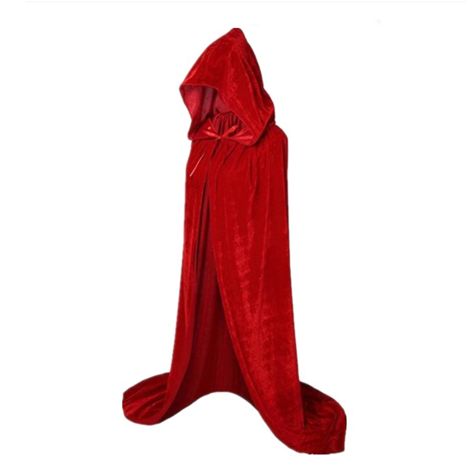 KAWELL Unisex Adult Halloween Velvet Cloak with Hood Long Witch Costume ...