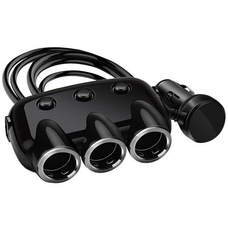 Car 3 Sockets Dual USB Ports Car Splitter Adapter with Switches ...