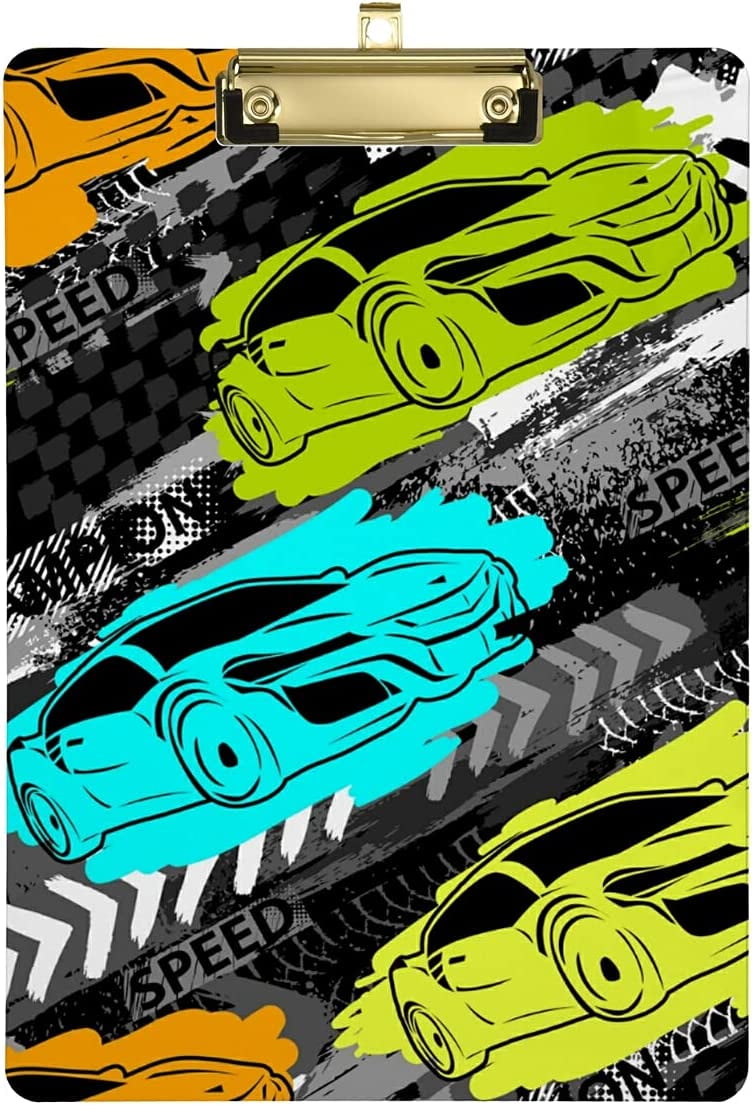 KXMDXA Sport Car Clipboard Hardboard Wood Nursing Clip Board and Pull ...