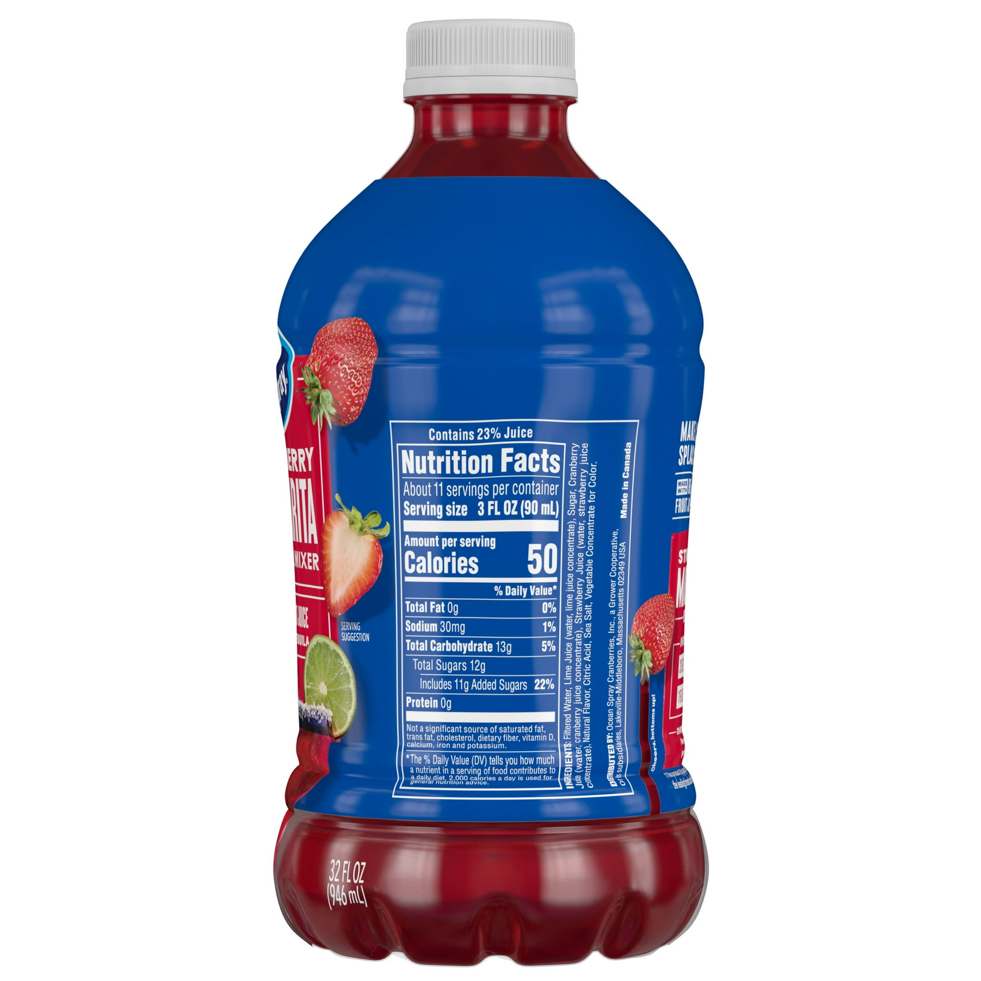 Ocean Spray® Strawberry Margarita Cocktail Mixer, 32 fl oz Bottle pack ...