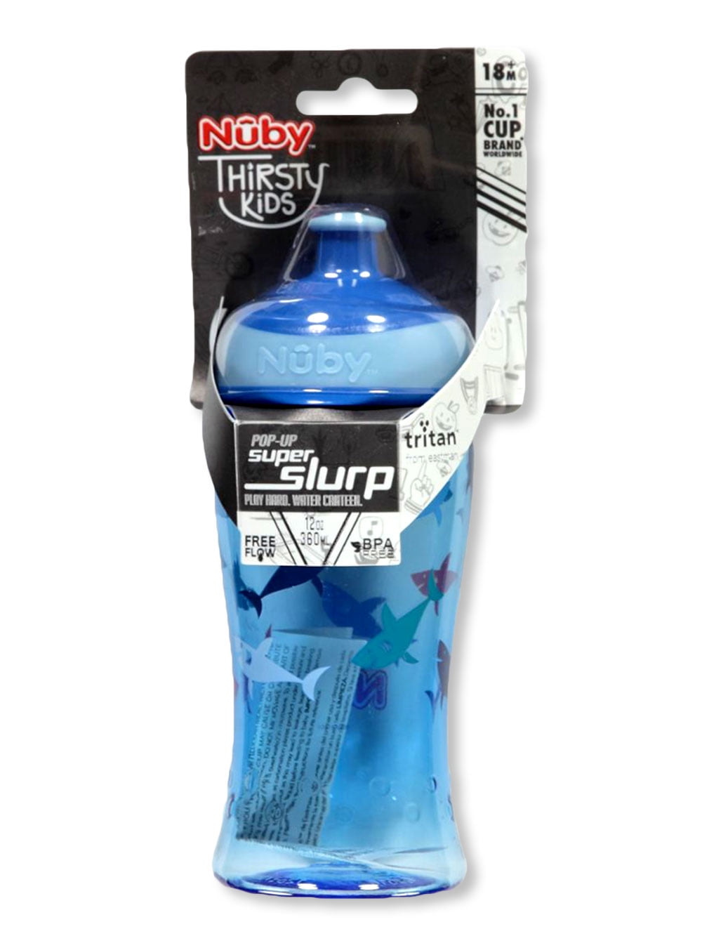 Nuby Thirsty Kids Super Slurp Cup (12 oz.) - blue, one size - Walmart.com