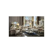 ACME Versailles Sofa with 5 Pillows in Ivory Velvet and Bone White ...