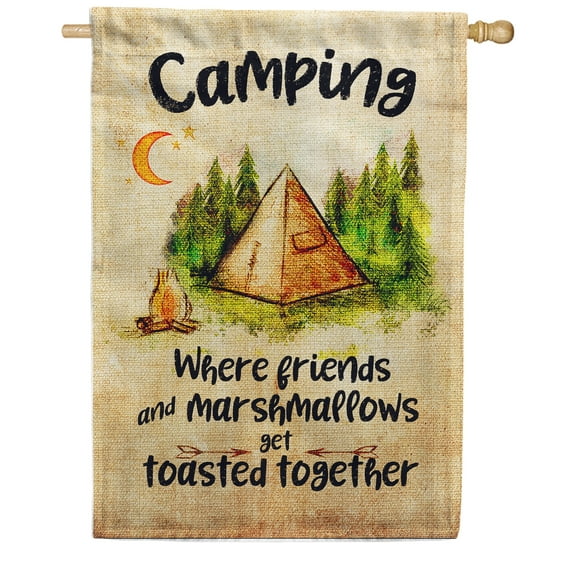 America Forever Camping House Flag Summer Camping 28 x 40 Inch Double ...
