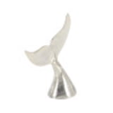 7", 10"H Silver Aluminum Whale Sculpture, by DecMode (2 Count ...