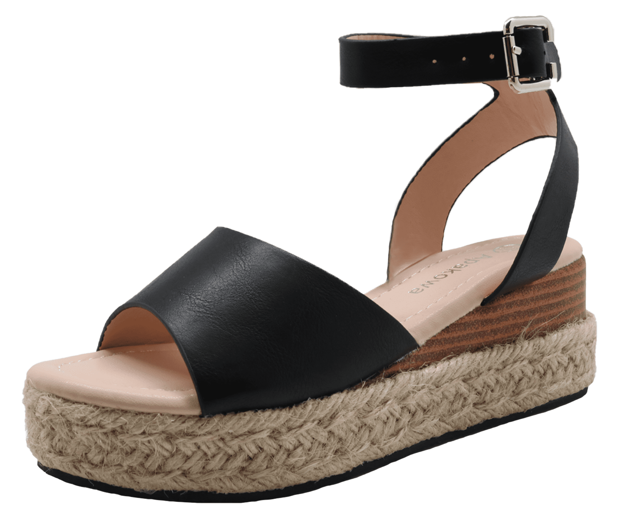 Apakowa Girls Espadrille Flatform Wedge Sandal Summer Open Toe Platform ...