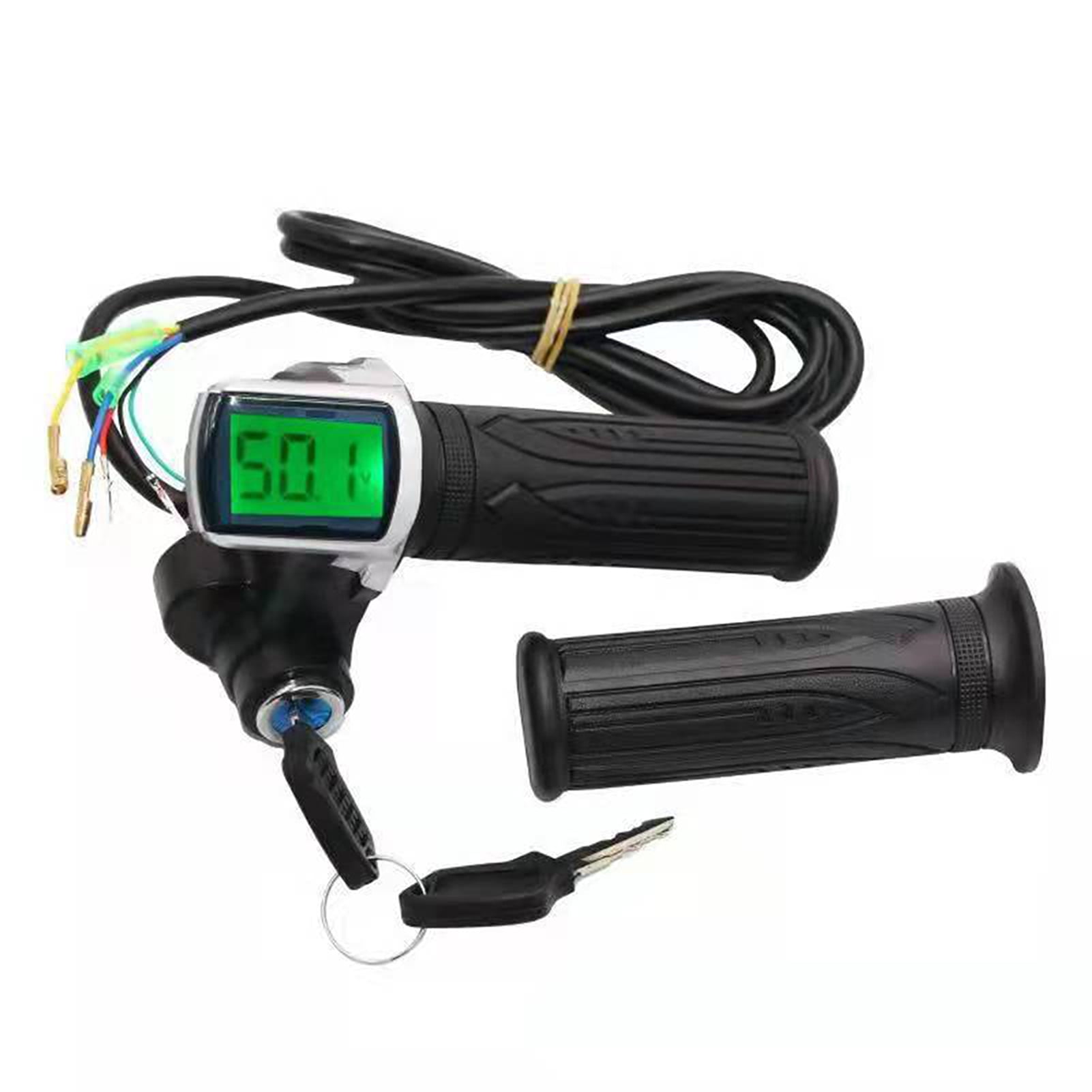 Carevas 24V36V48V Electric Bike Grip Throttle with LCD Battery Display ...