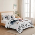 90x96in Quilt Bedding Set, Cute Pig Watercolor Roses Flower Butterflies ...