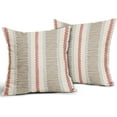 Brown Red Pillow Covers 16x16 Set of 2 Gray Grey Dot Striped Decorative ...