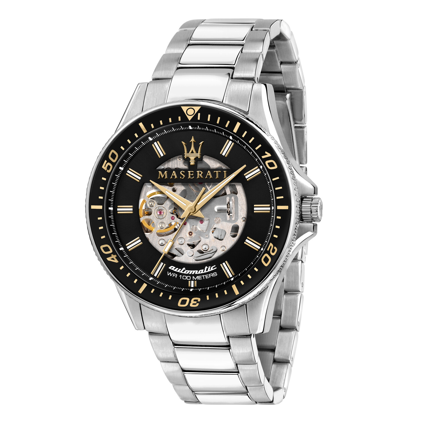 Maserati Men's Sfida R8823140002 Silver Stainless-Steel Automatic Self ...