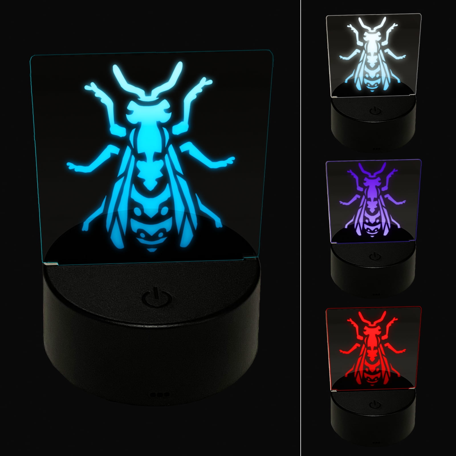 Hornet Wasp Yellow Jacket Winged Insect Bug LED Night Light Sign 3D ...