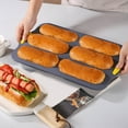 Silicone French Bread Pan 6 Cavity Non-Stick Hot Dog Bread Mold Bread ...