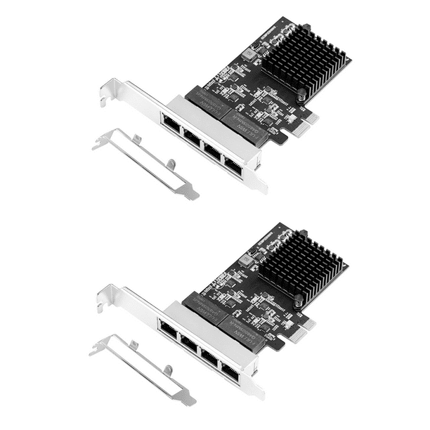 2X PCIe 4 Ports Gigabit Ethernet Controller Card 1X 1000Mbps NIC ...