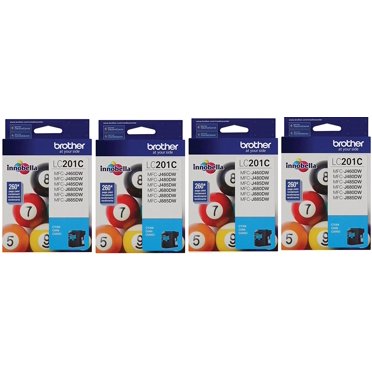 Brother Genuine LC3017 High-Yield Printer Ink Cartridges, 4-Pack, Black ...