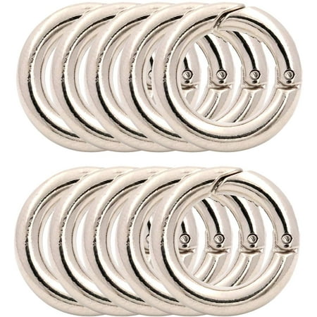 1/2'' Round Spring Gate O-Ring Clasp Push Snap Hook Screw Belt Hardware ...