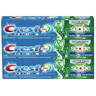 Crest + Scope Outlast Whitening Toothpaste, Long-lasting Freshness ...