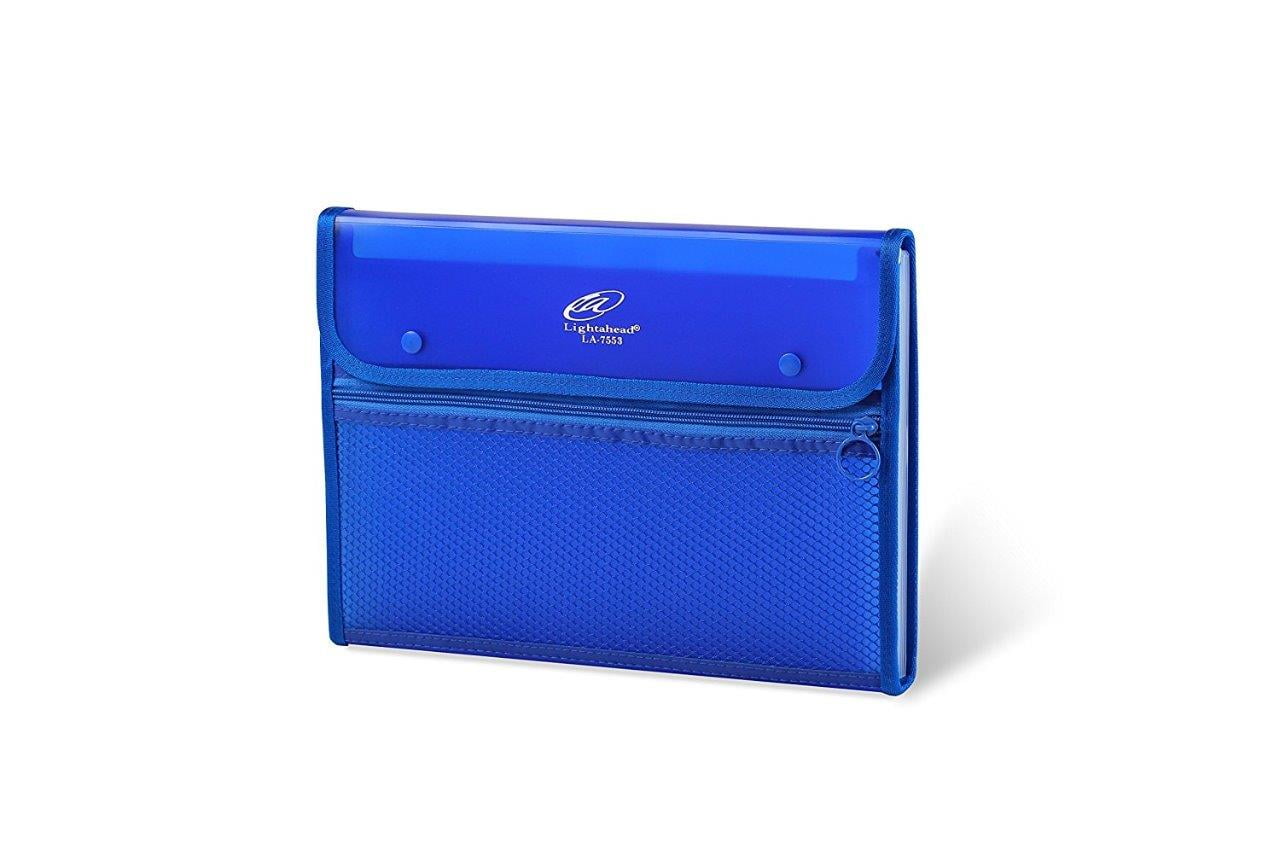 Lightahead LA-7553 Expanding File Folder with 13 pockets, with mesh bag ...