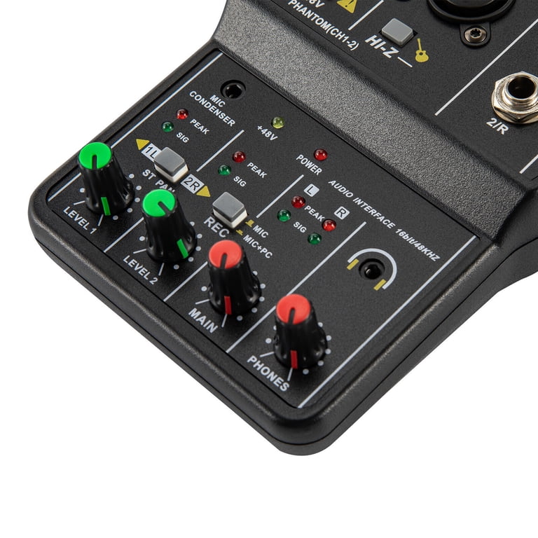 Mixing Board 4 Channel USB Audio Mixer - Compact DJ Mixer With 2 ...