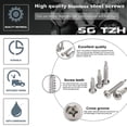 #6 x 3/4" Sheet Metal Screws 100Pcs 410 Stainless Steel Pan Head Fast ...