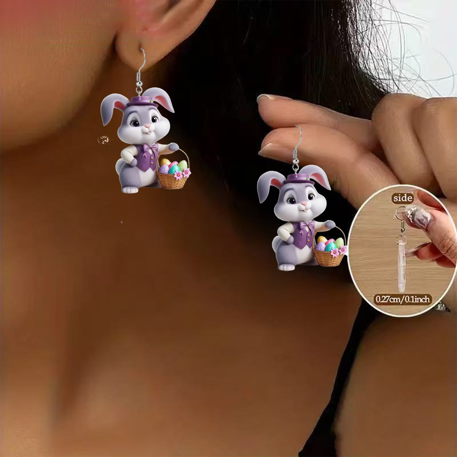 Click here for Egnmcr Acrylic Easter Bunny Earrings Cute Acrylic... prices