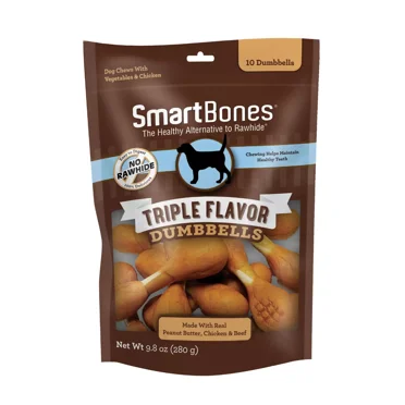 SmartBones Mini Chews with Real Peanut Butter 24 Count, Rawhide-Free ...